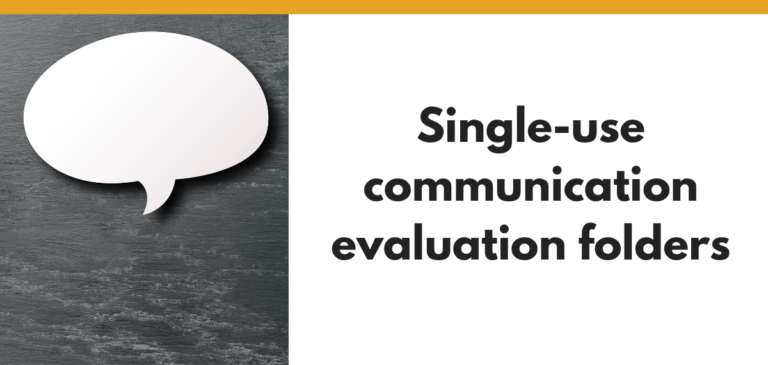 Single-use communication evaluation folders - EatSpeakThink.com